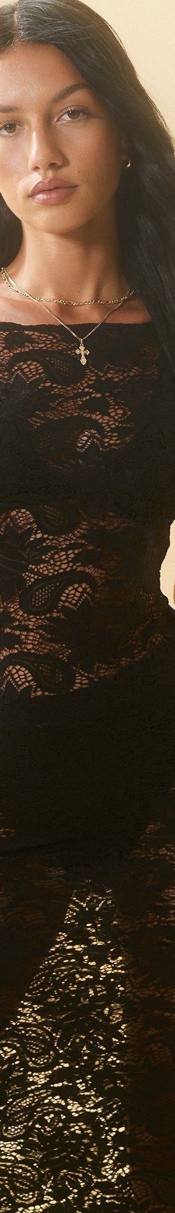 Jet Black Tie Back Lace Maxi Dress | Daudy – motelrocks-com-us