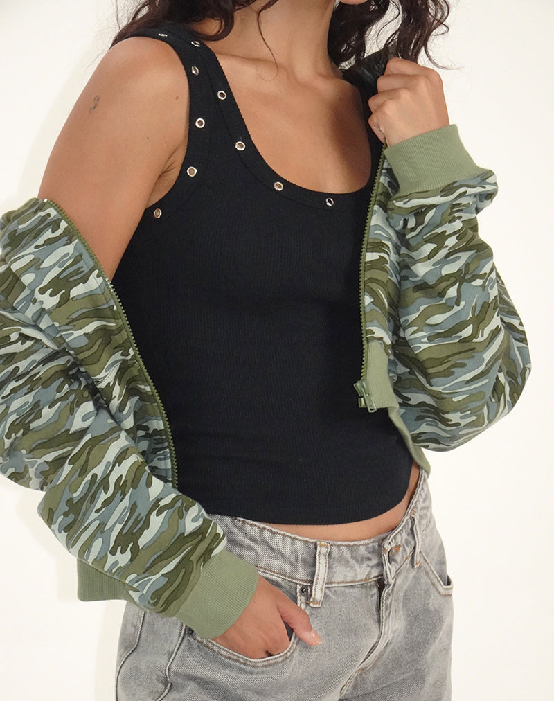 Black Eyelet Ribbed Vest Top | Dax – motelrocks-com-us