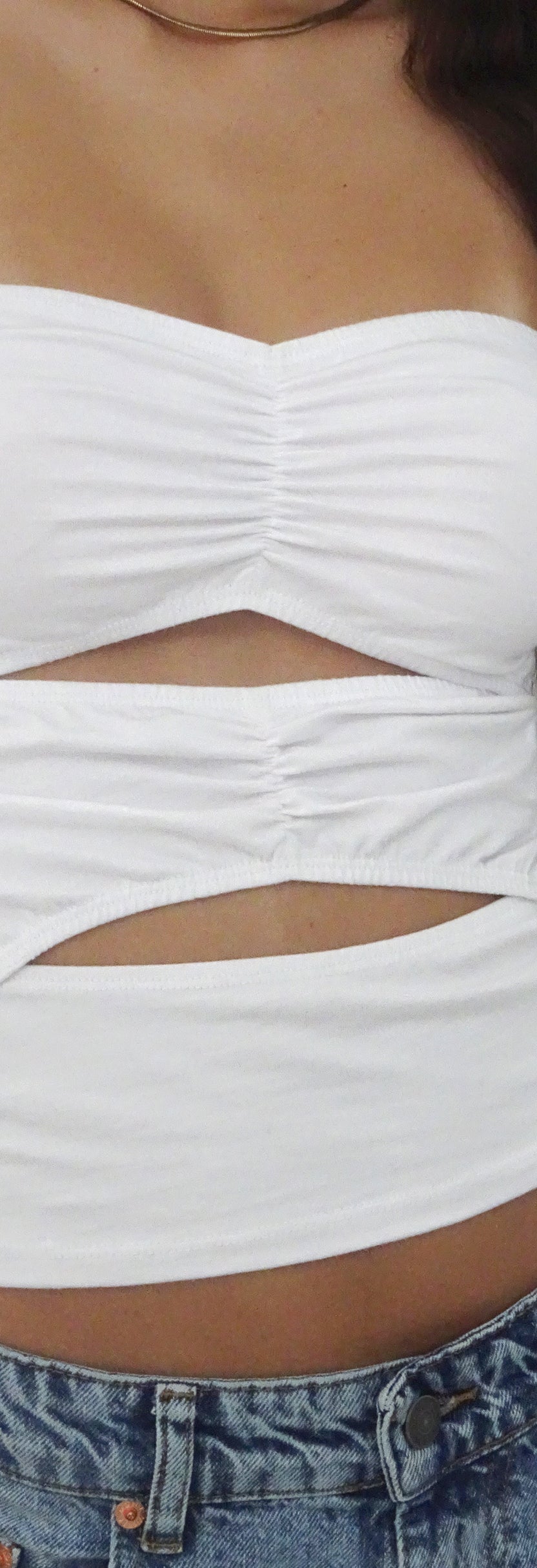 White Bandeau Crop Top | Dayu – motelrocks-com-us