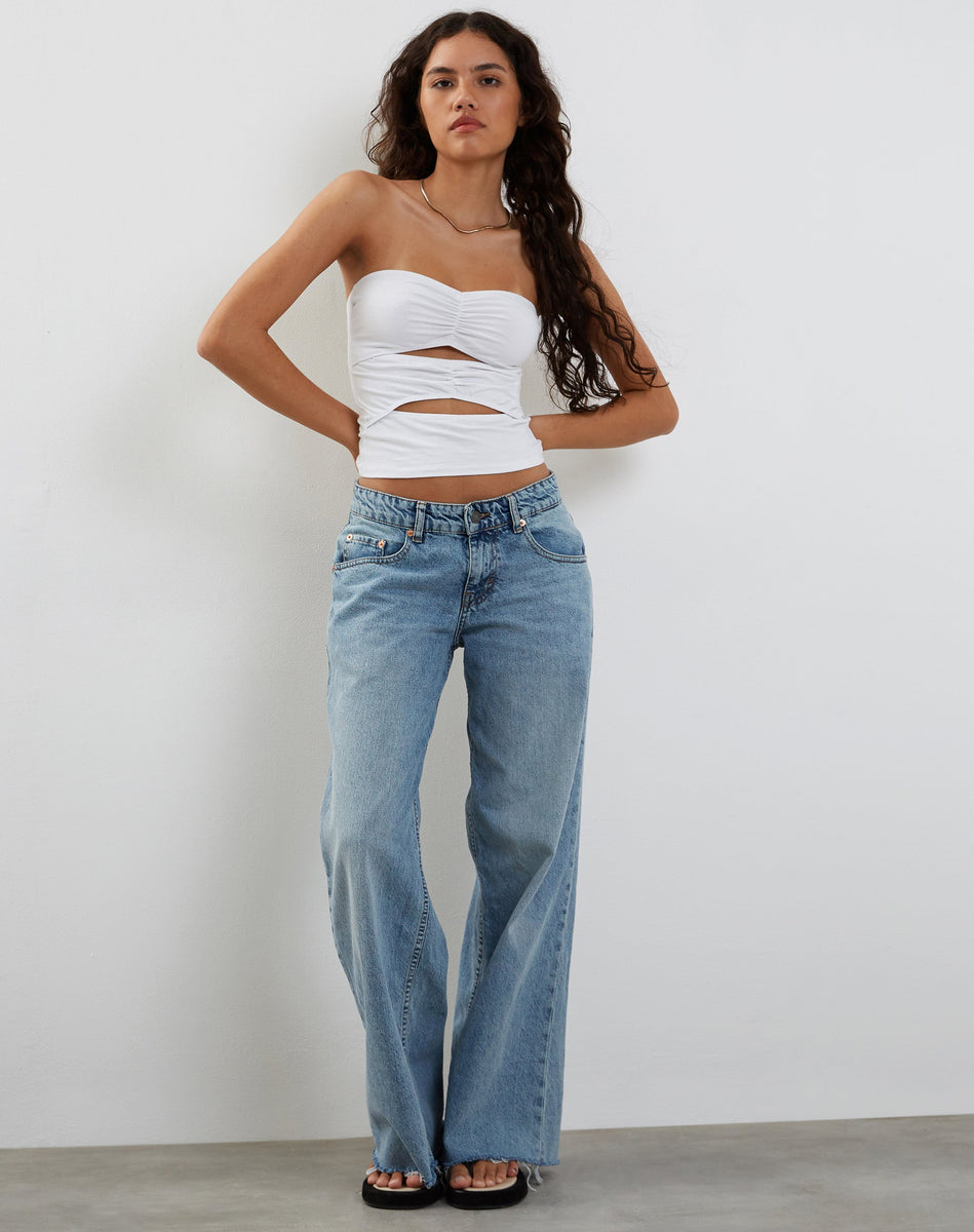 White Bandeau Crop Top | Dayu – motelrocks-com-us