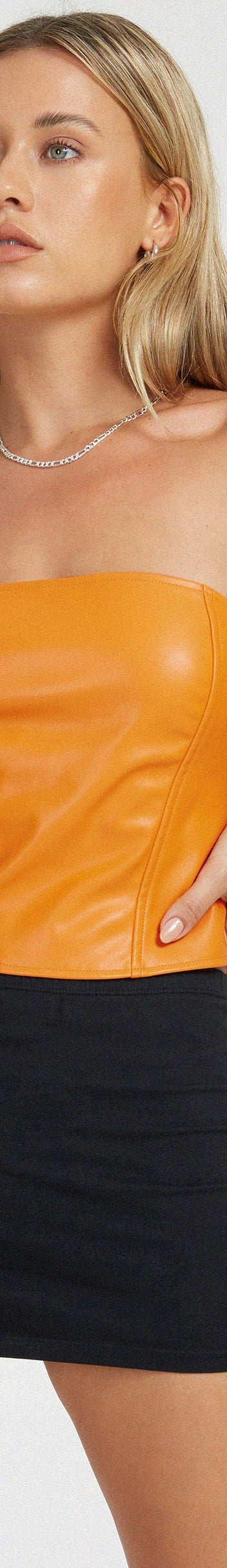 PU Orange Bandeau Top | Dena – motelrocks-com-us
