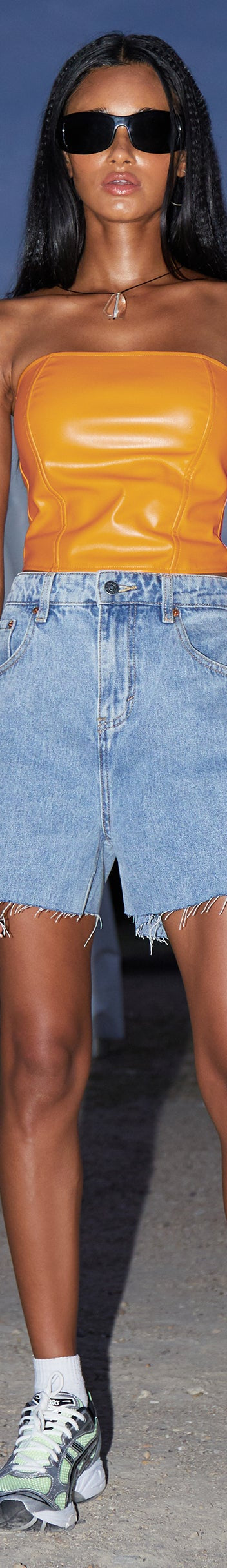 PU Orange Bandeau Top | Dena – motelrocks-com-us