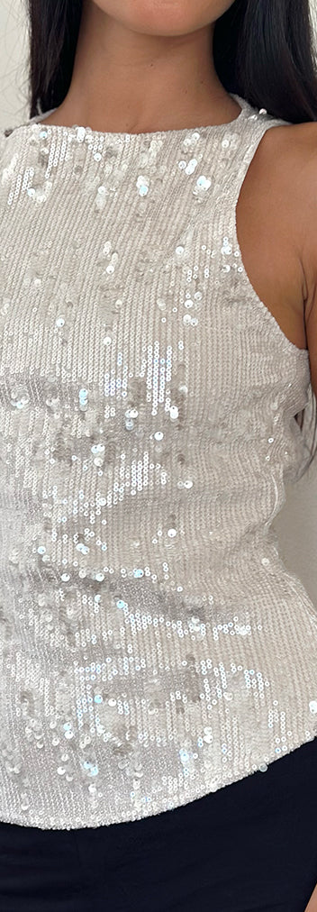Cream Sequin Top | Desiran – motelrocks-com-us