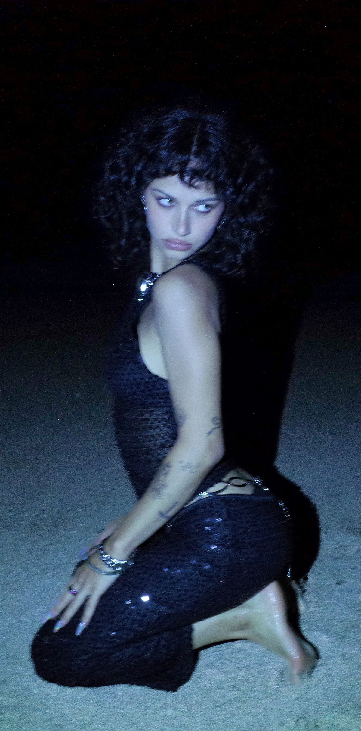 Sequin Knit Black Maxi Skirt | Tresha – motelrocks-com-us