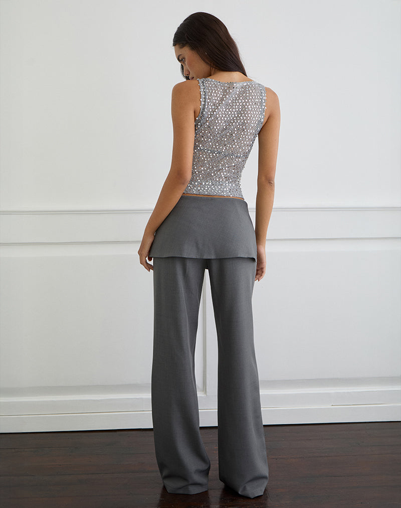 Charcoal Grey Tailored Wrap Overlay Trousers | Elka – motelrocks-com-us