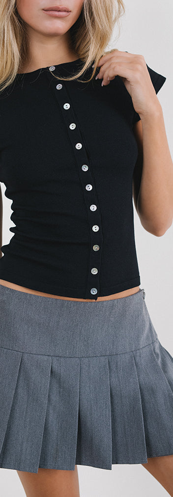 Black Flat Knit Top | Elmira – motelrocks-com-us