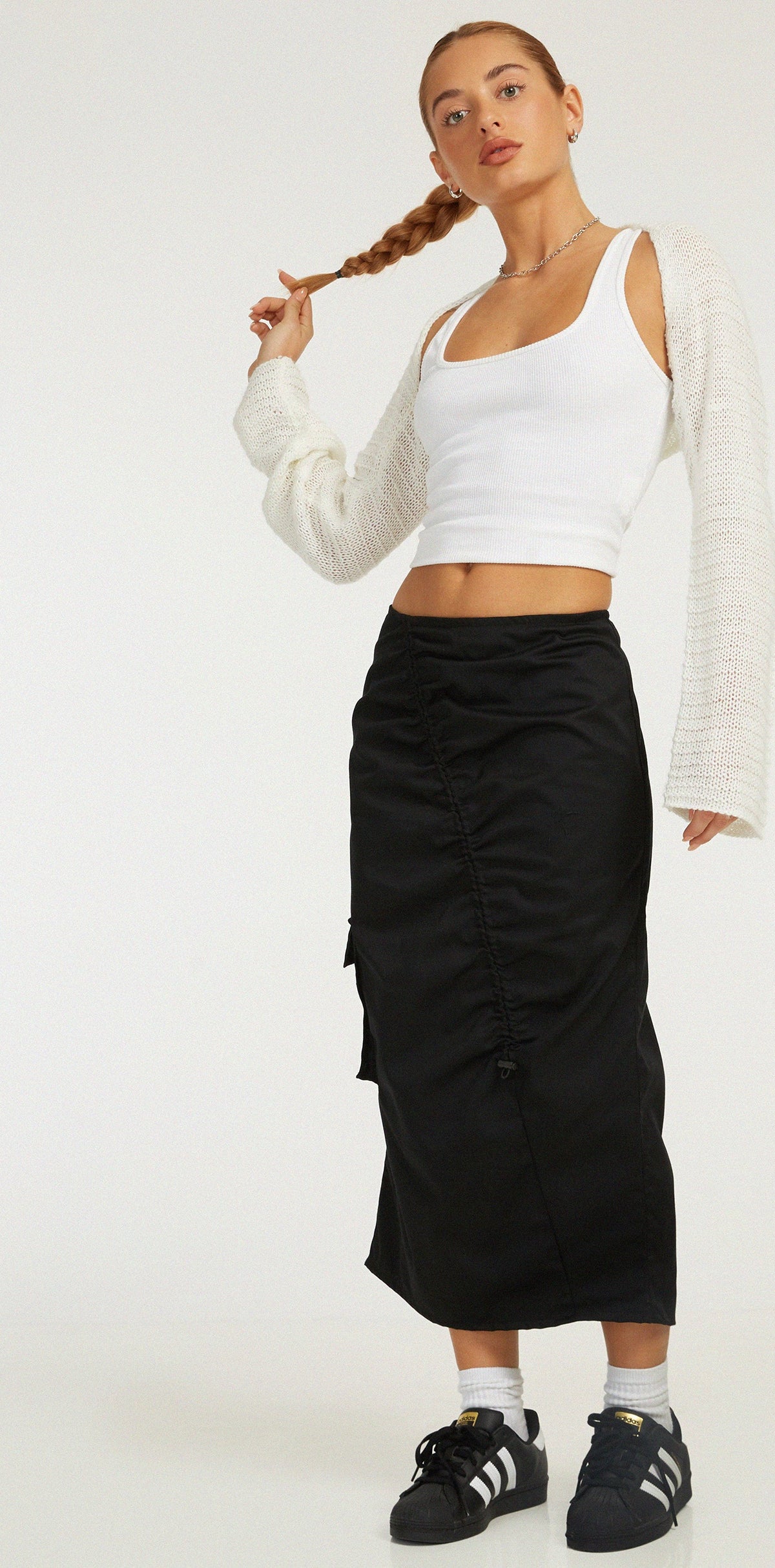 Black Low Rise Maxi Skirt | Enore – motelrocks-com-us