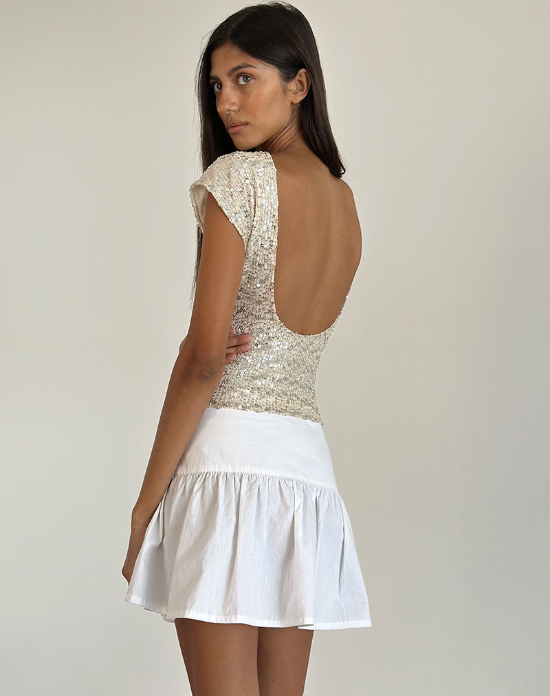 Neutral Sequin Backless Top | Erika – motelrocks-com-us