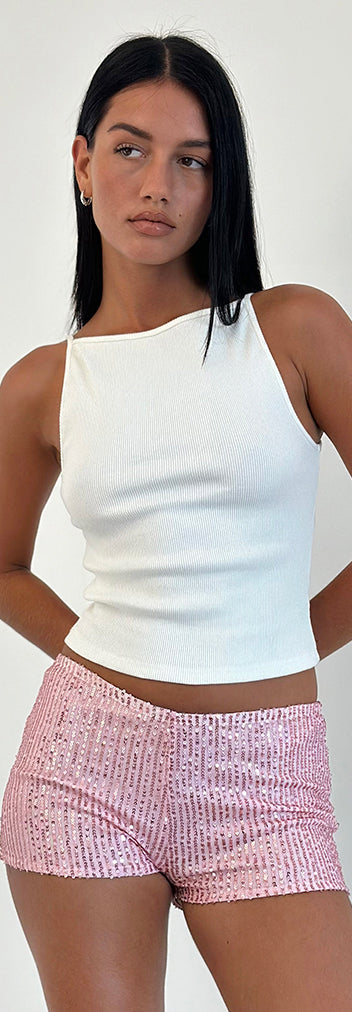 Pink Mini Sequin Micro Short | Erna – motelrocks-com-us