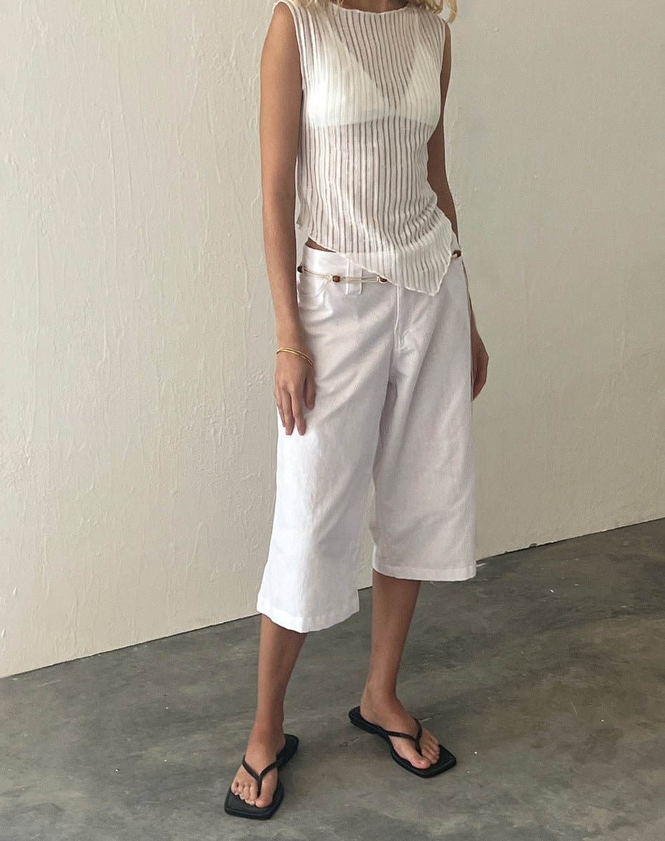 White Longline Short | Saomy – motelrocks-com-us