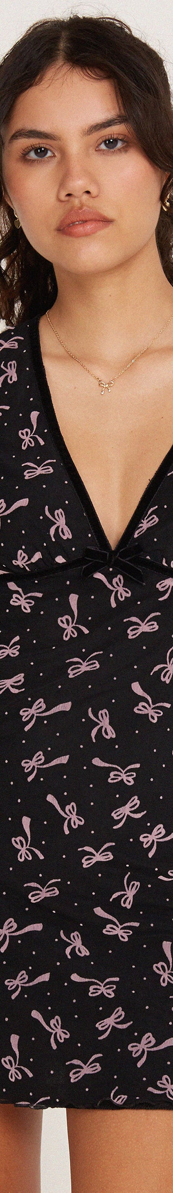 Ditsy Ribbon Dusty Pink Flock Mesh Mini Dress | Evilia – motelrocks-com-us