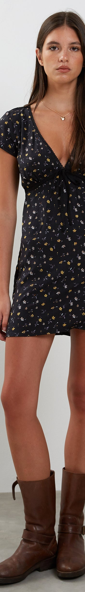 Pretty Petal Black Mini Dress | Evilia – motelrocks-com-us