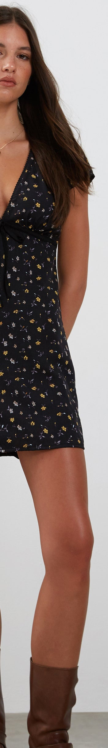 Pretty Petal Black Mini Dress | Evilia – motelrocks-com-us
