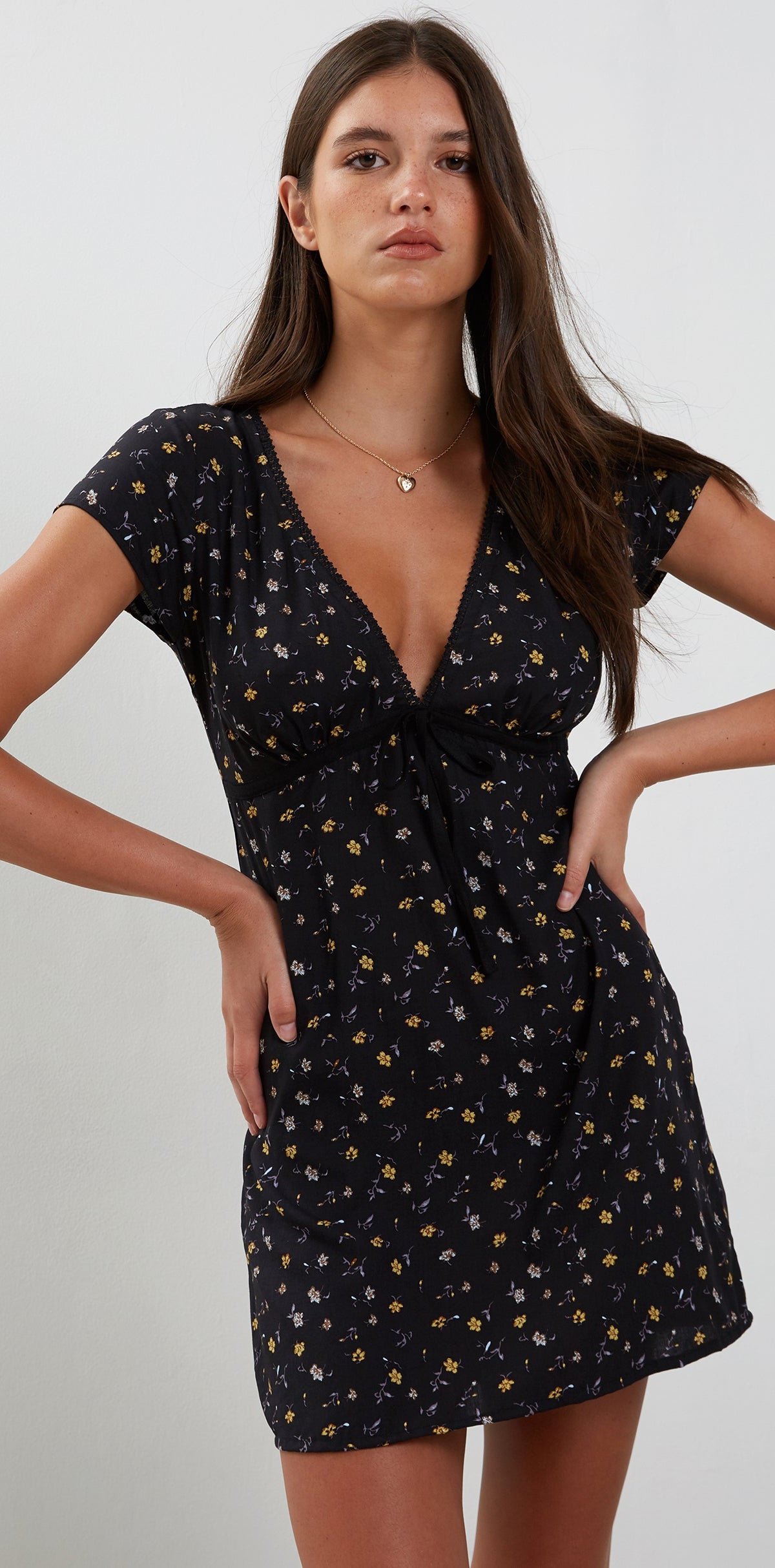 Pretty Petal Black Mini Dress | Evilia – motelrocks-com-us