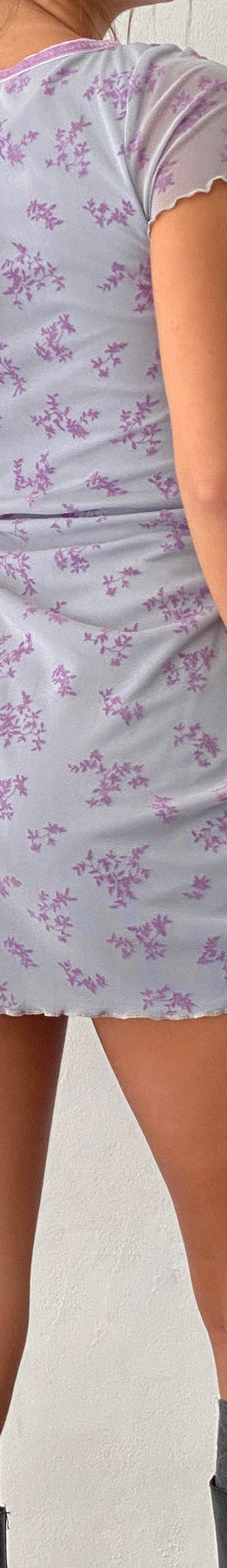 Purple Botanist Flock Mini Dress | Evilia – motelrocks-com-us