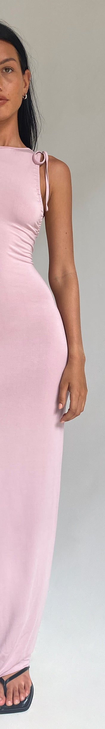Slinky Baby Pink Maxi Dress | Elinor – motelrocks-com-us
