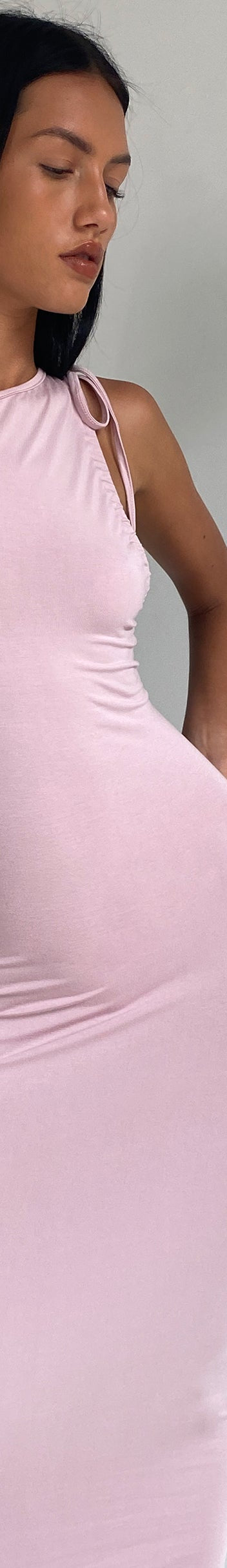 Slinky Baby Pink Maxi Dress | Elinor – motelrocks-com-us