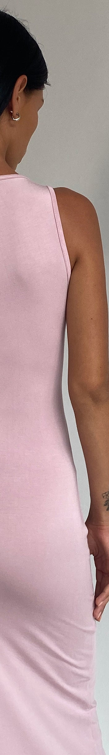 Slinky Baby Pink Maxi Dress | Elinor – motelrocks-com-us