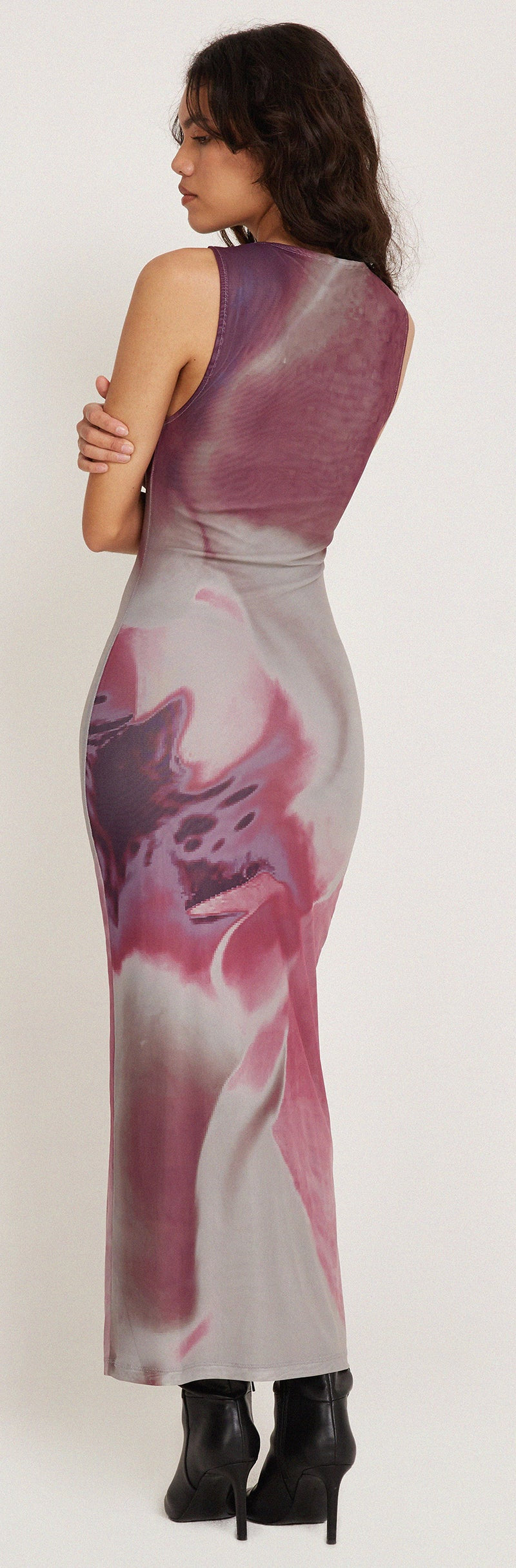 Pink Anatomy of Nature Printed Maxi Dress | Fayola – motelrocks-com-us