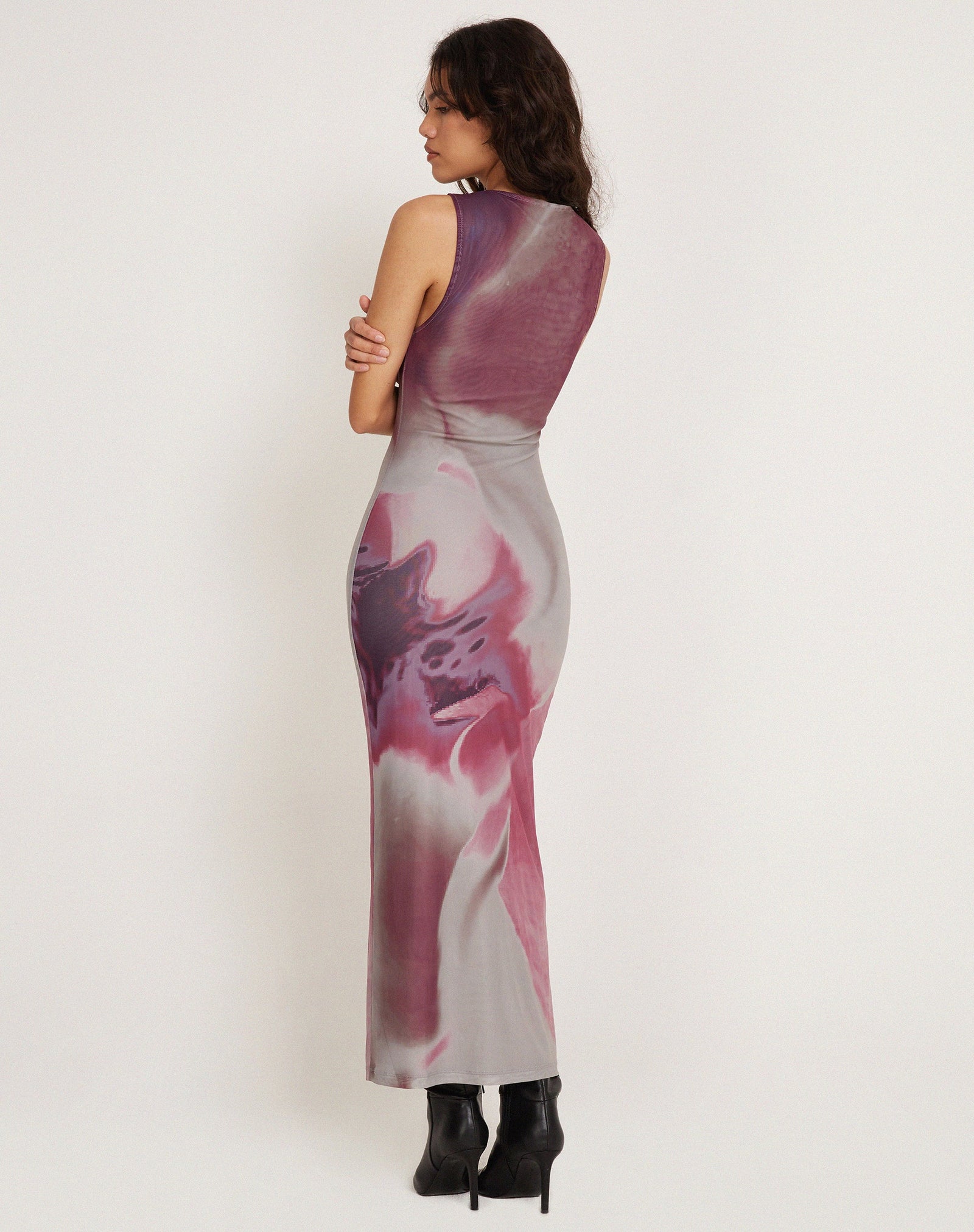 Pink Anatomy of Nature Printed Maxi Dress | Fayola – motelrocks-com-us