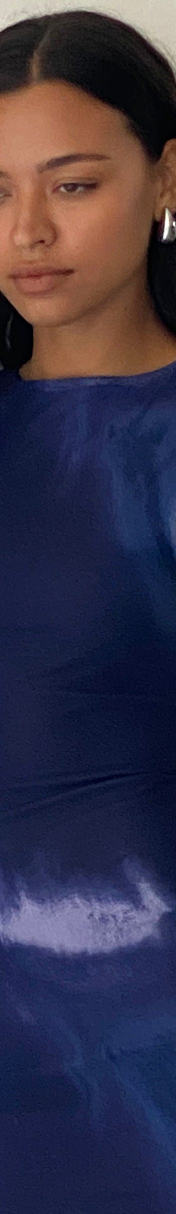 Watercolour Navy Printed Maxi Dress | Fayola – motelrocks-com-us