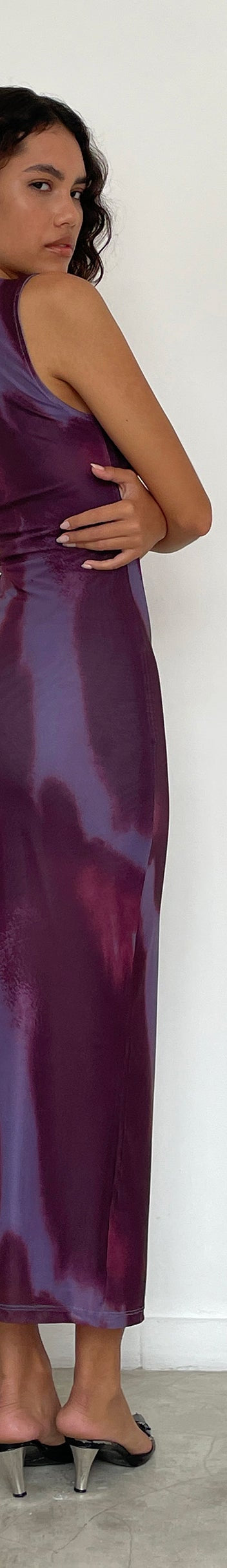 Watercolour Wine Printed Maxi Dress | Fayola – motelrocks-com-us