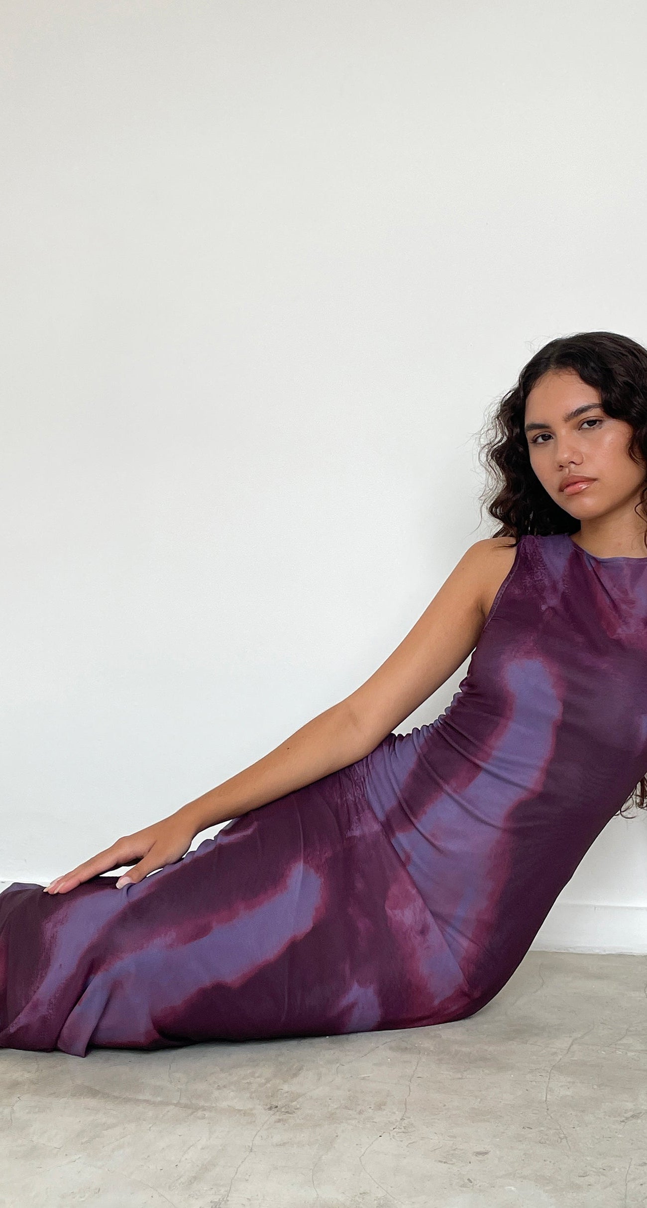 Watercolour Wine Printed Maxi Dress | Fayola – motelrocks-com-us