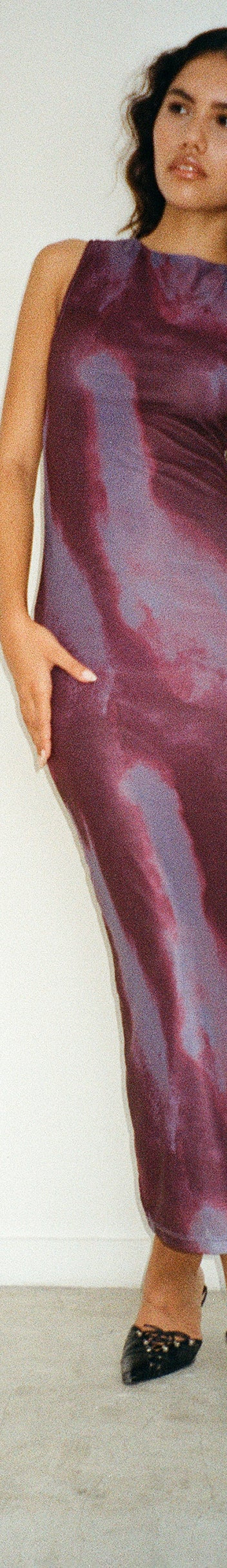 Watercolour Wine Printed Maxi Dress | Fayola – motelrocks-com-us