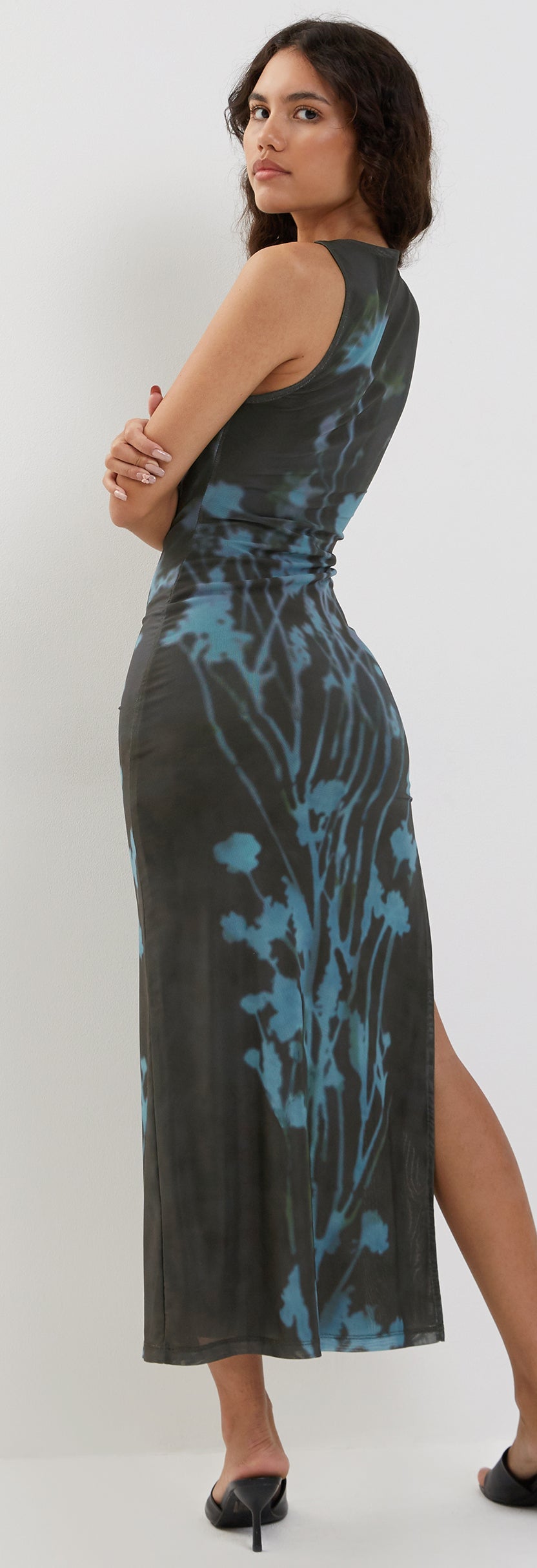 Lumen Mesh Green Midi Dress | Flo – motelrocks-com-us