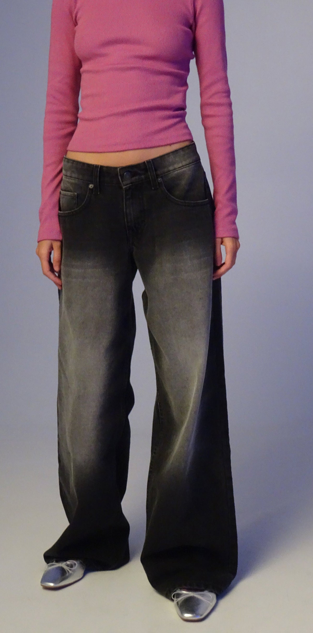 Extreme Black Wash Low Rise Wide Leg Jeans | Roomy – motelrocks-com-us
