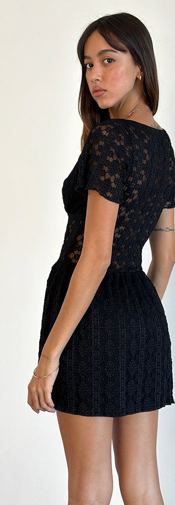 Regal Lace Black Mini Dress | Geni – motelrocks-com-us