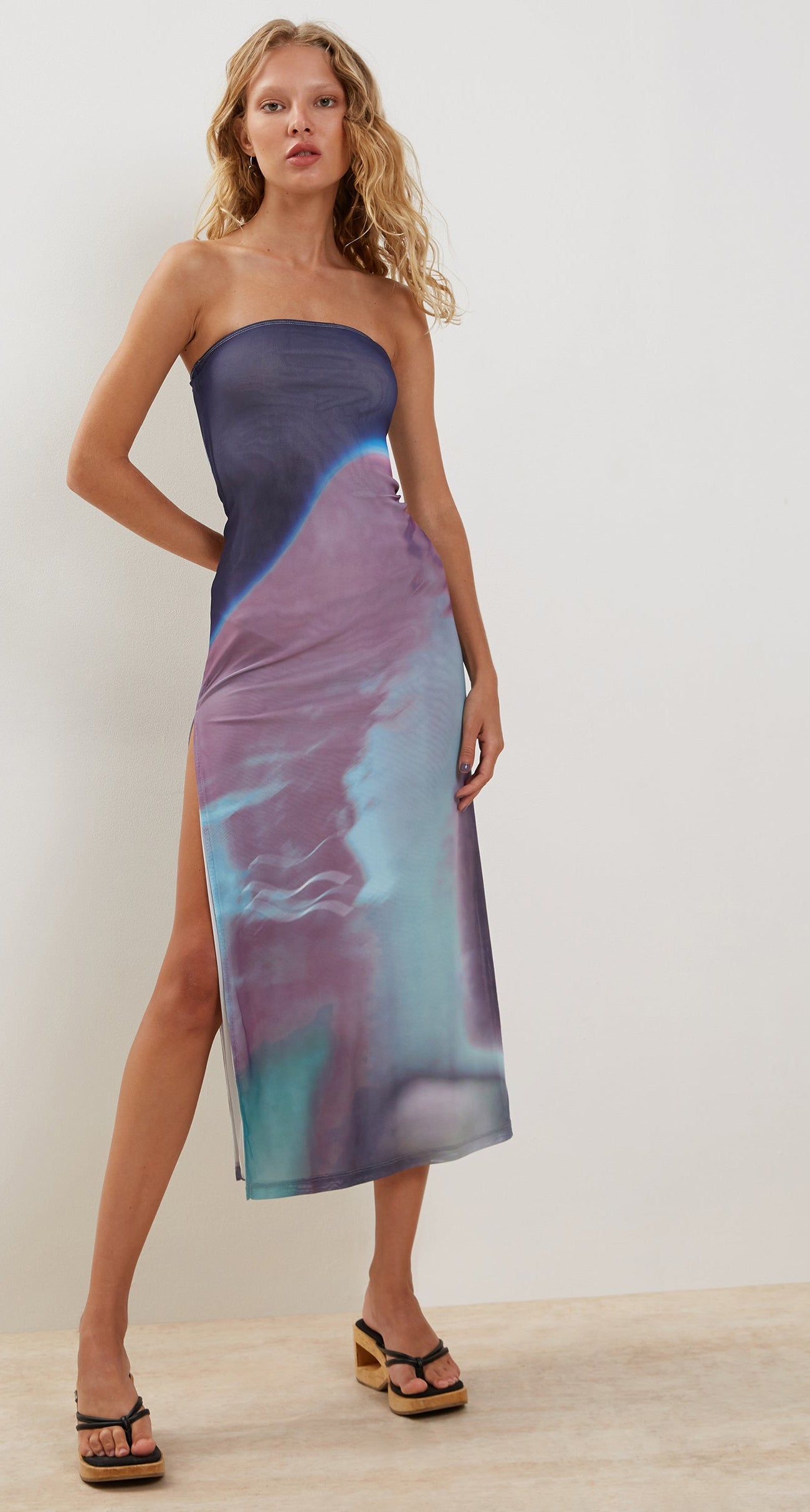 Pink Digi Gradient Print Maxi Dress | Givanda – motelrocks-com-us