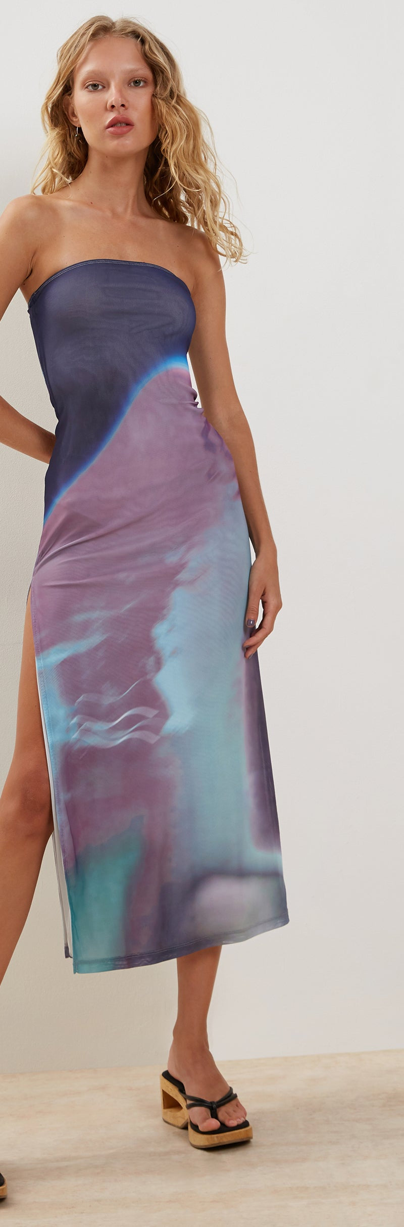 Pink Digi Gradient Print Maxi Dress | Givanda – motelrocks-com-us