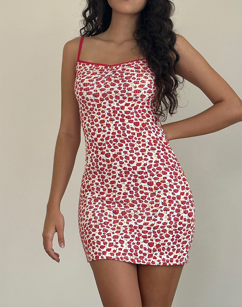Strawberry 2023 Print Mini Dress | Gracias – motelrocks-com-us