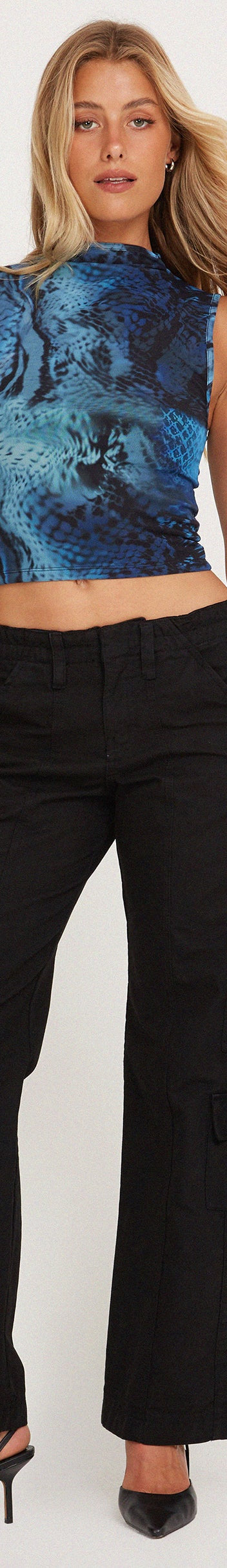 Abstract Blue Serpent Mesh High Neck Vest Top | Grobi – motelrocks-com-us