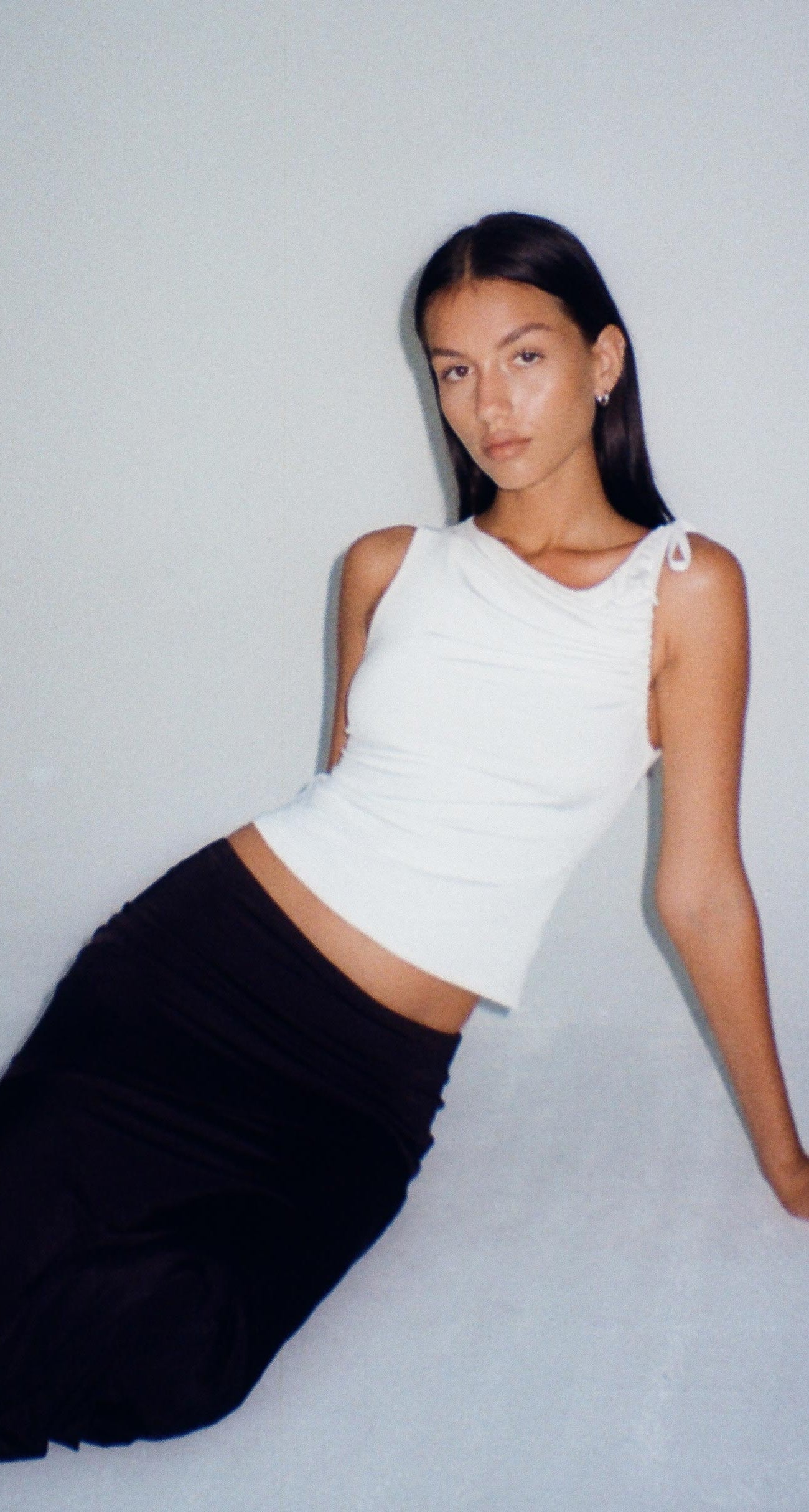 Off White Crop Vest Top | Hagne – motelrocks-com-us