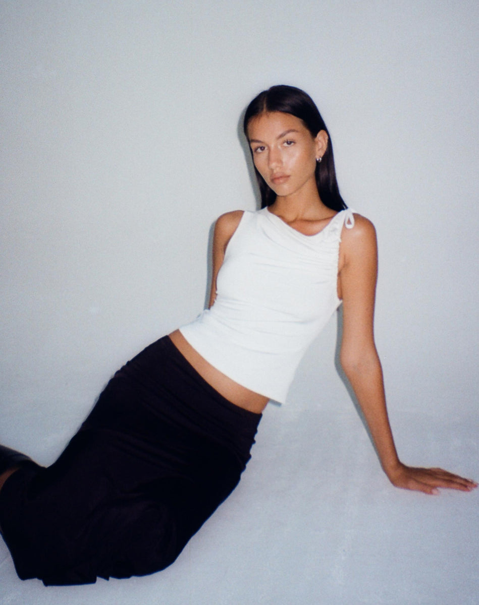 Off White Crop Vest Top | Hagne – motelrocks-com-us