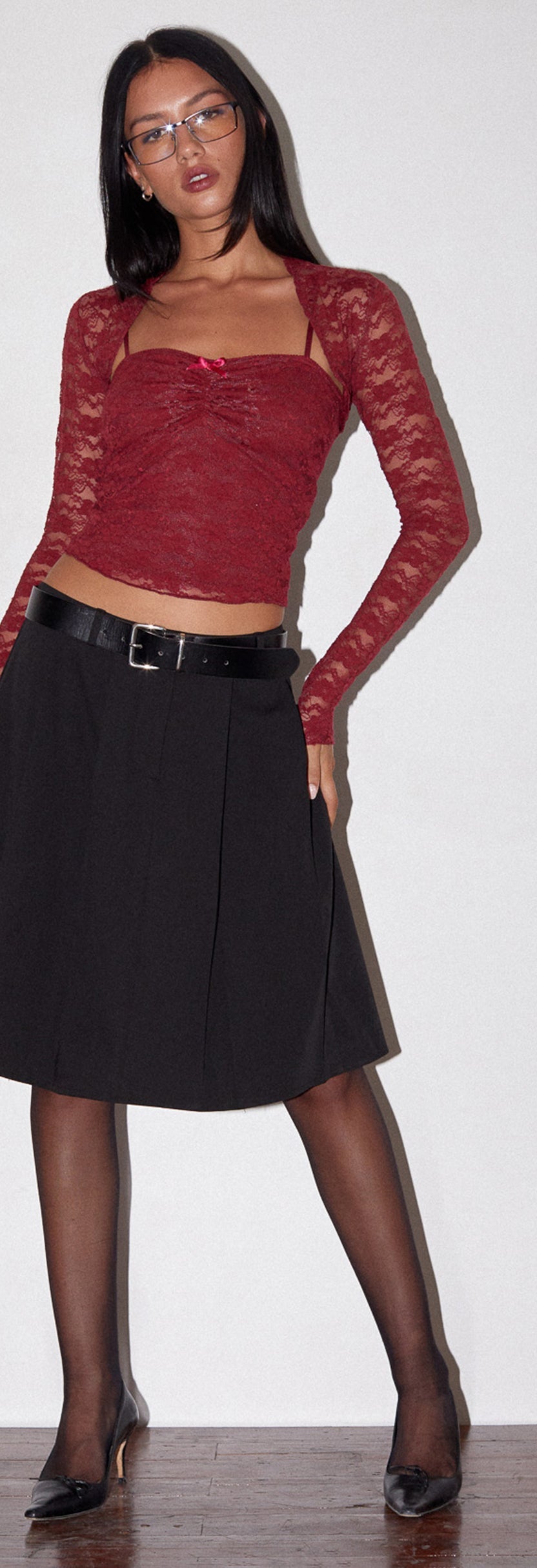 Maroon Lace Cami Top | Hali – motelrocks-com-us