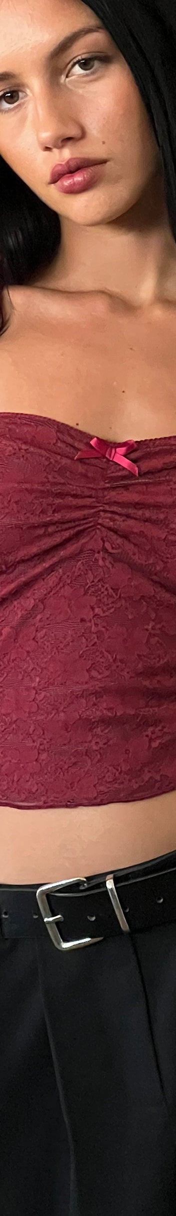 Maroon Lace Cami Top | Hali – motelrocks-com-us