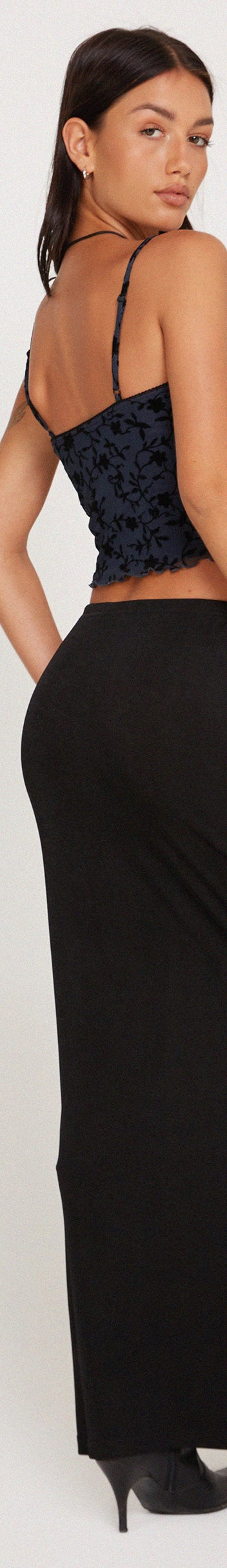 Pretty Petal Flock Black Crop Top | Halusi – motelrocks-com-us
