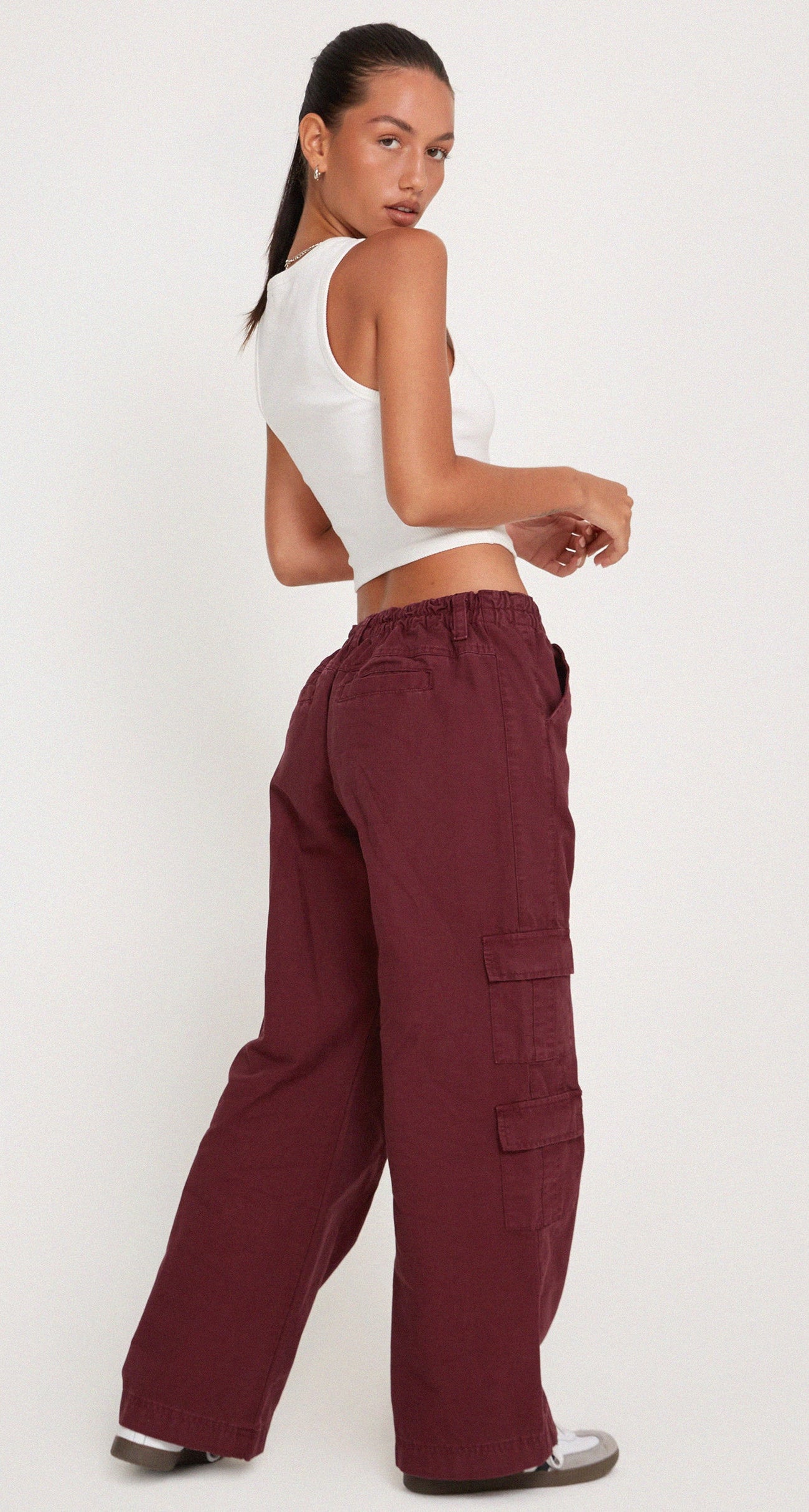 Burgundy Cargo Trouser | Hansa – motelrocks-com-us