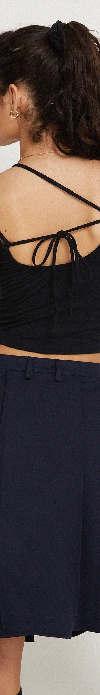 Navy Pleated Knee Length Skirt Navy Motelrocks Com Us