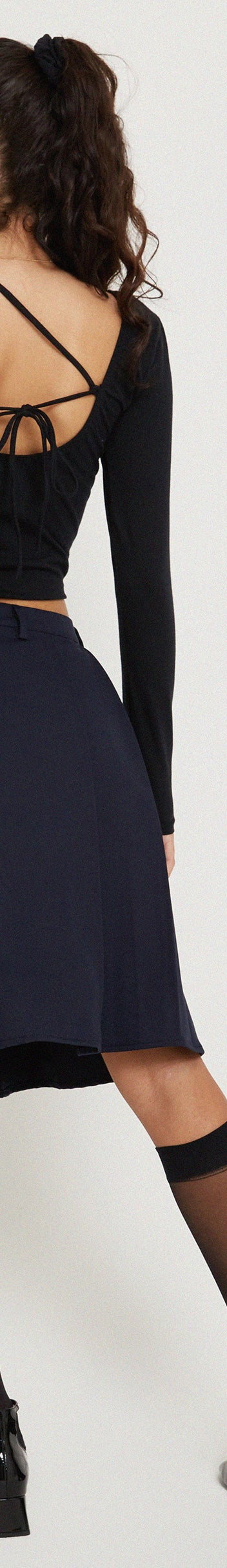 Navy Pleated Knee Length Skirt Navy Motelrocks Com Us