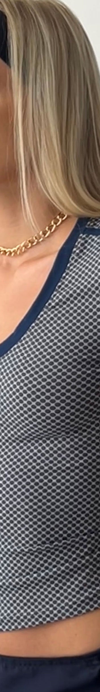 Grey Navy Sporty Micro Spot Tee | Izolde – motelrocks-com-us