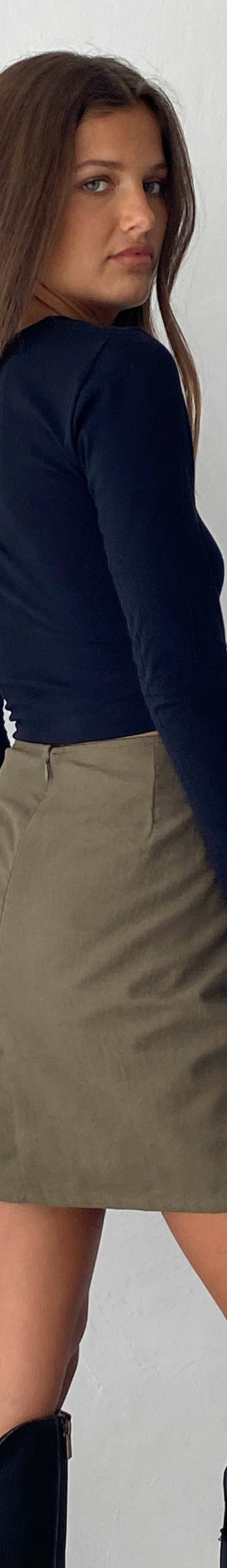 Khaki Mini Skirt | Sheny – motelrocks-com-us