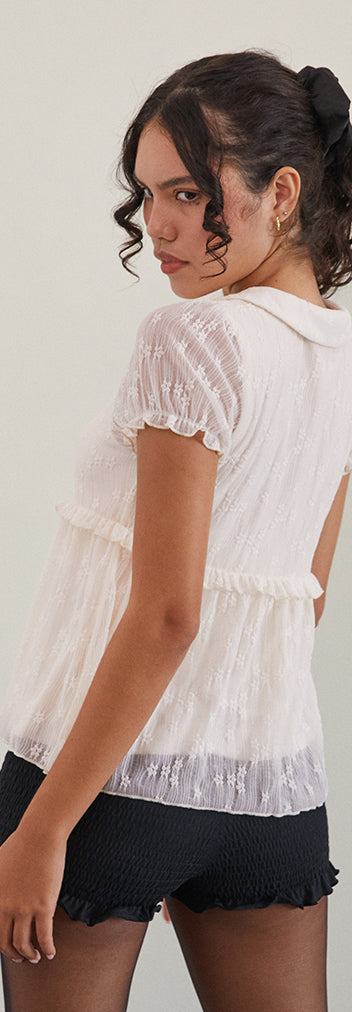Ivory Lace Collared Top | Immy – motelrocks-com-us