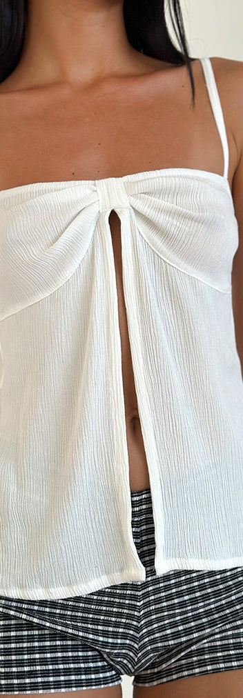 Off White Longline Butterfly Top | Jastipa – motelrocks-com-us