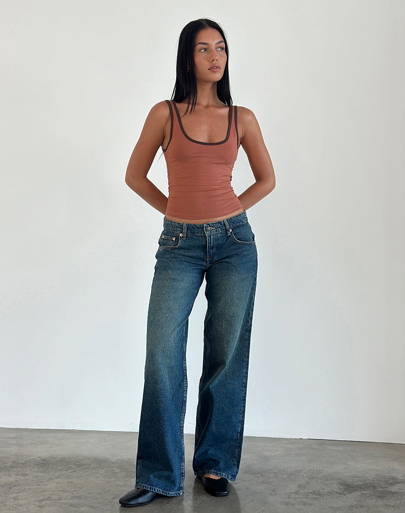 Brick with Brown Binding Top | Jastiya – motelrocks-com-us