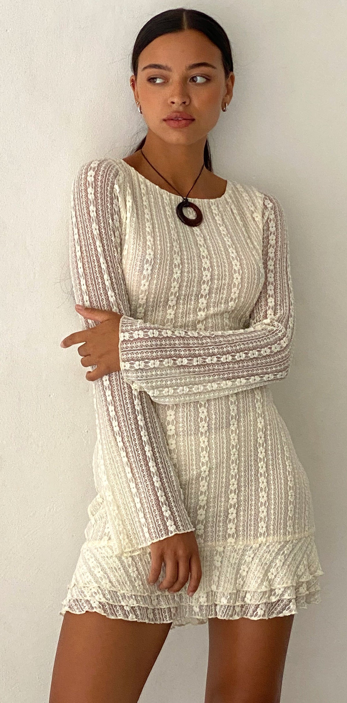 Cream Open Back Lace Mini Dress | Jeilani – motelrocks-com-us