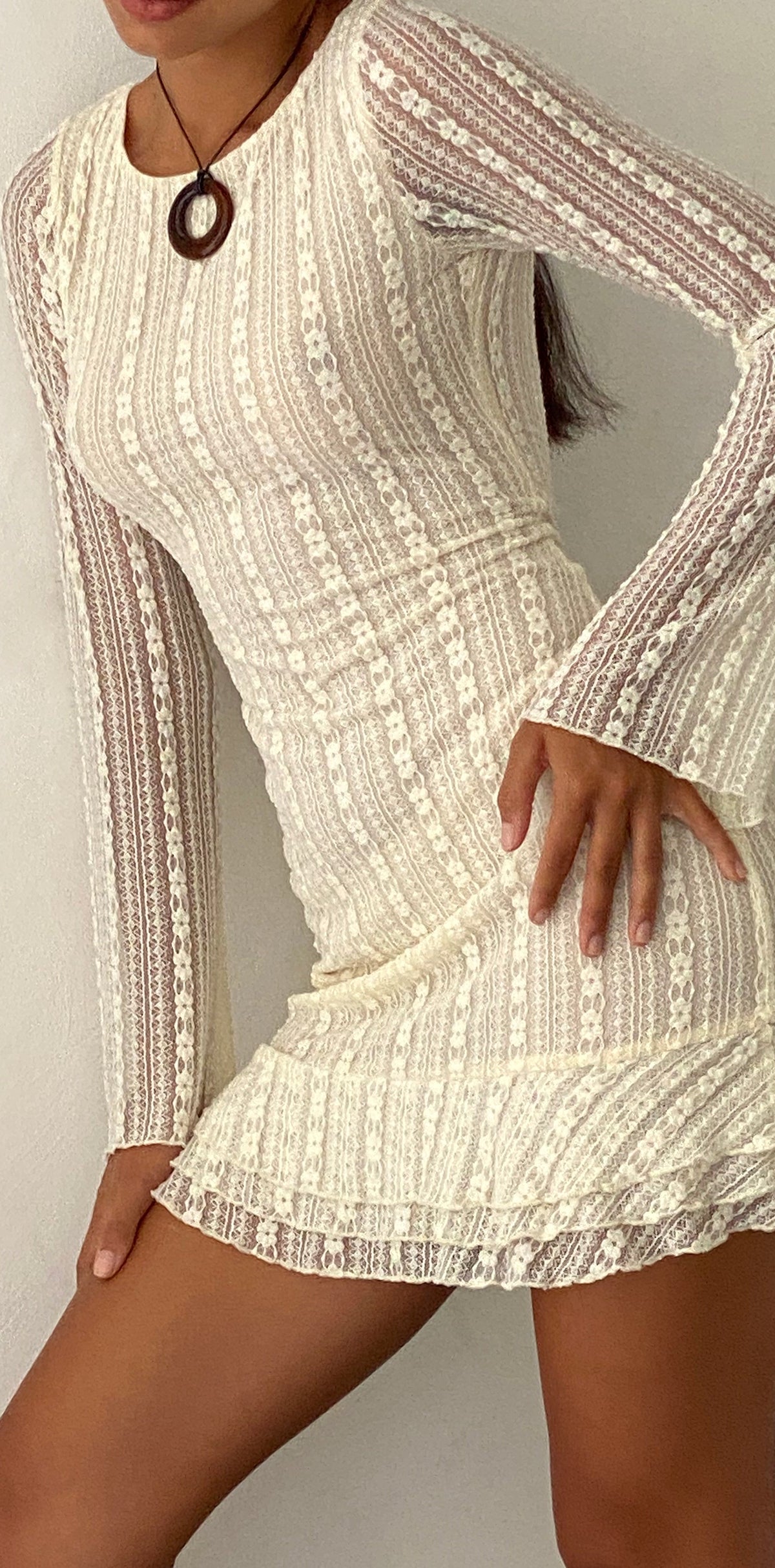 Cream Open Back Lace Mini Dress | Jeilani – motelrocks-com-us